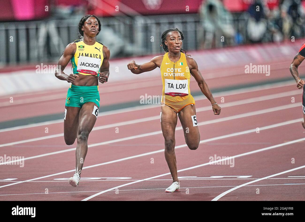July 31, 2021: Marie-Josee Ta Lou during 100 meter for women at the ...