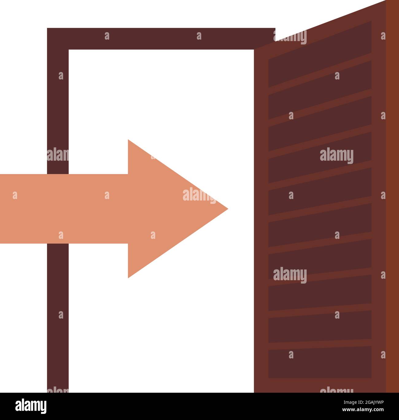 Open wood door icon. Flat illustration of open wood door vector icon ...