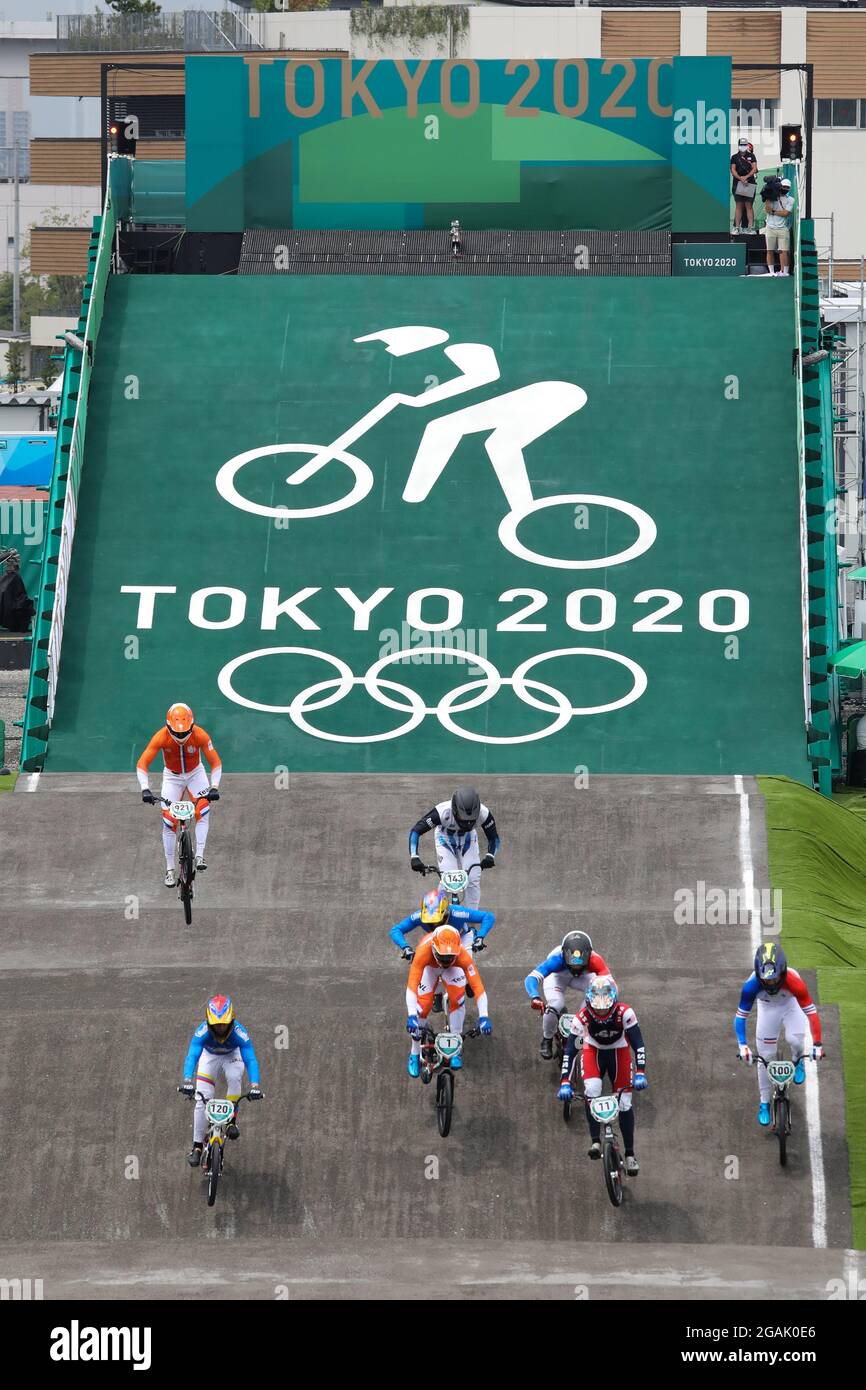 Tokyo Olympics, BMX venues, and racing. Day 8 of the Tokyo Olympics. on ...