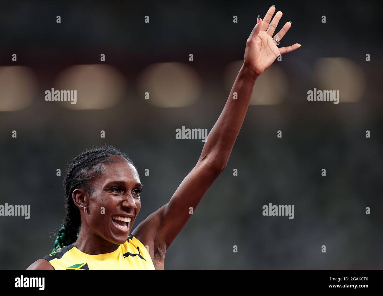 Tokyo, Japan. 31st July, 2021. Natoya Goule of Jamaica reacts during ...