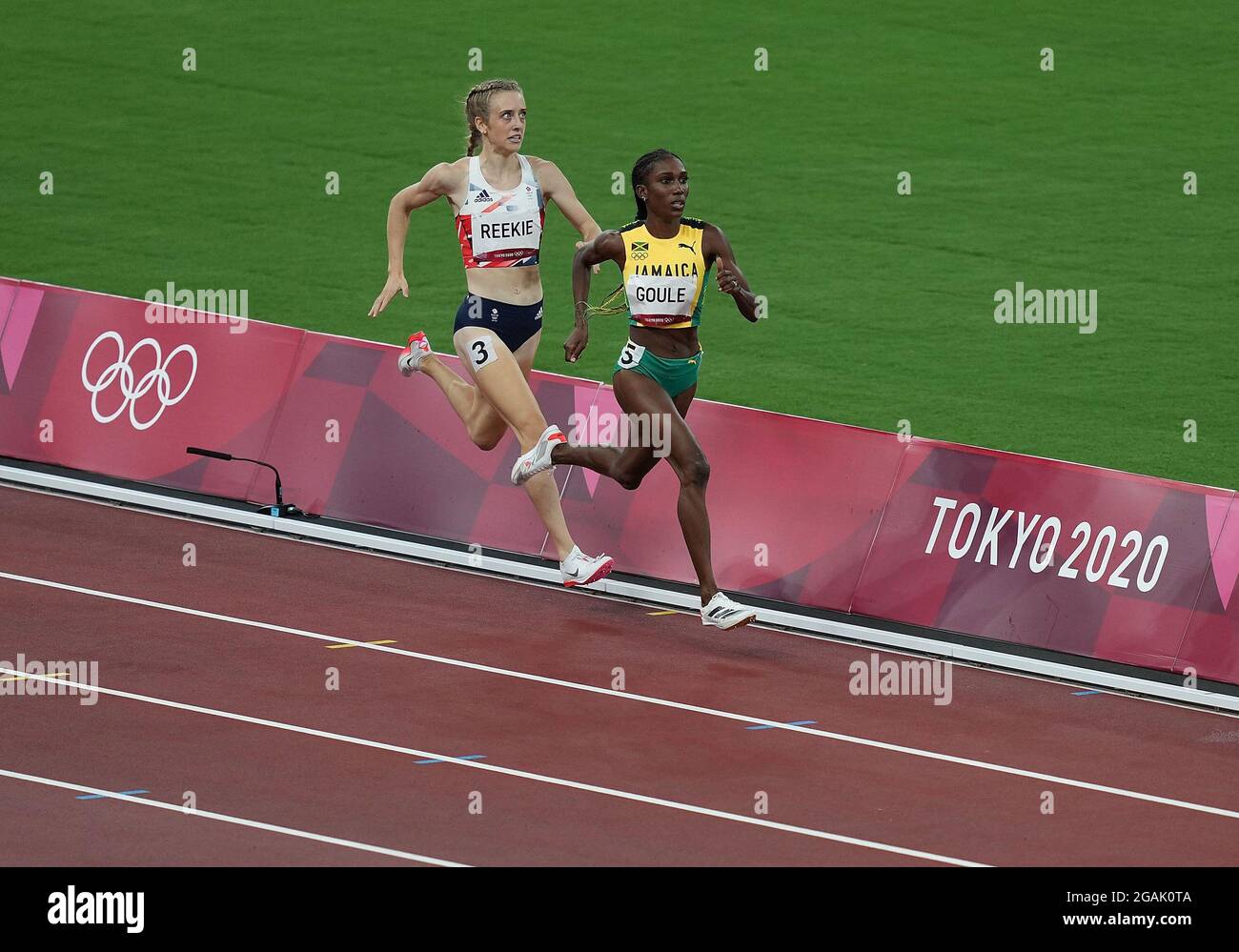Tokyo, Japan. 31st July, 2021. Natoya Goule (R) of Jamaica competes ...
