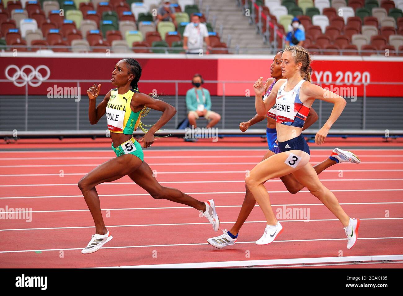 Tokyo, Japan. 31st July, 2021. Natoya Goule (1st L) of Jamaica competes ...