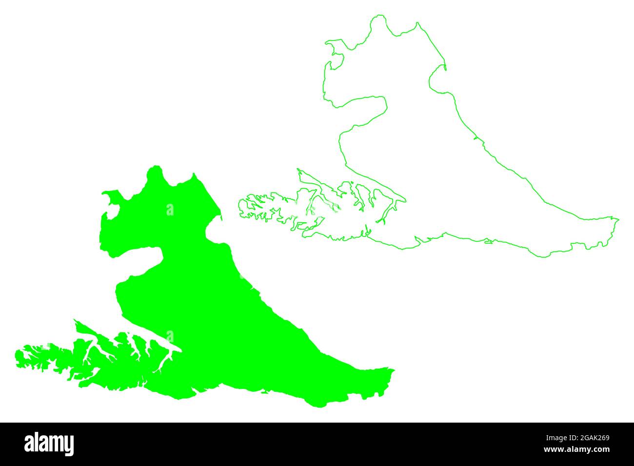 Isla Grande de Tierra del Fuego island (Argentine Republic, Republic of ...