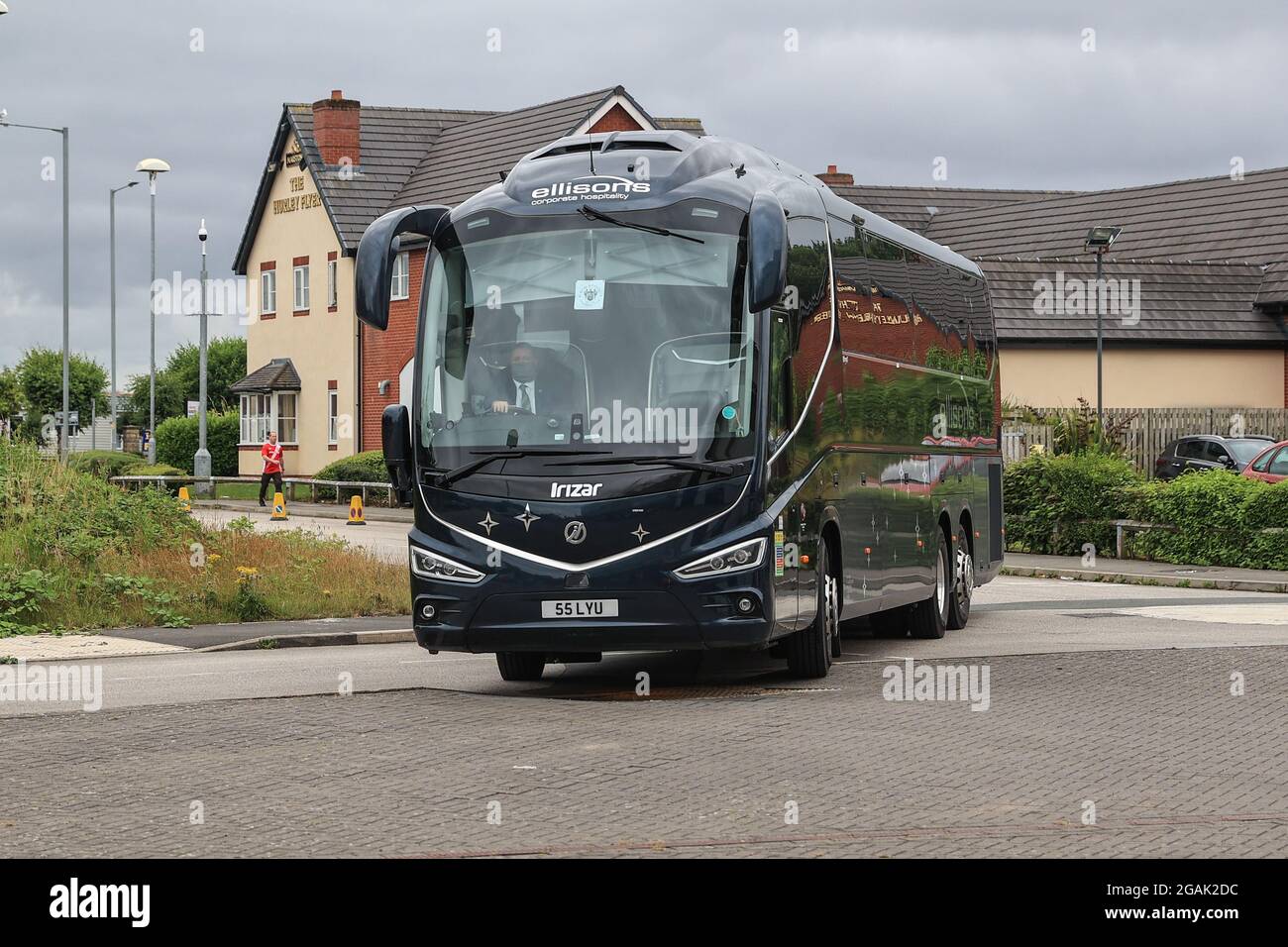 Blackpool’s team coach arrives at the Mazuma Stadium Stock Photo - Alamy