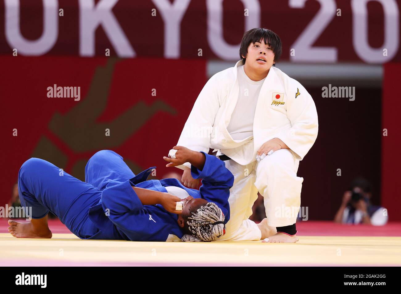 Tokyo, Japan. 31st July, 2021. (L to R) Romane Dicko (FRA), Akira Sone ...