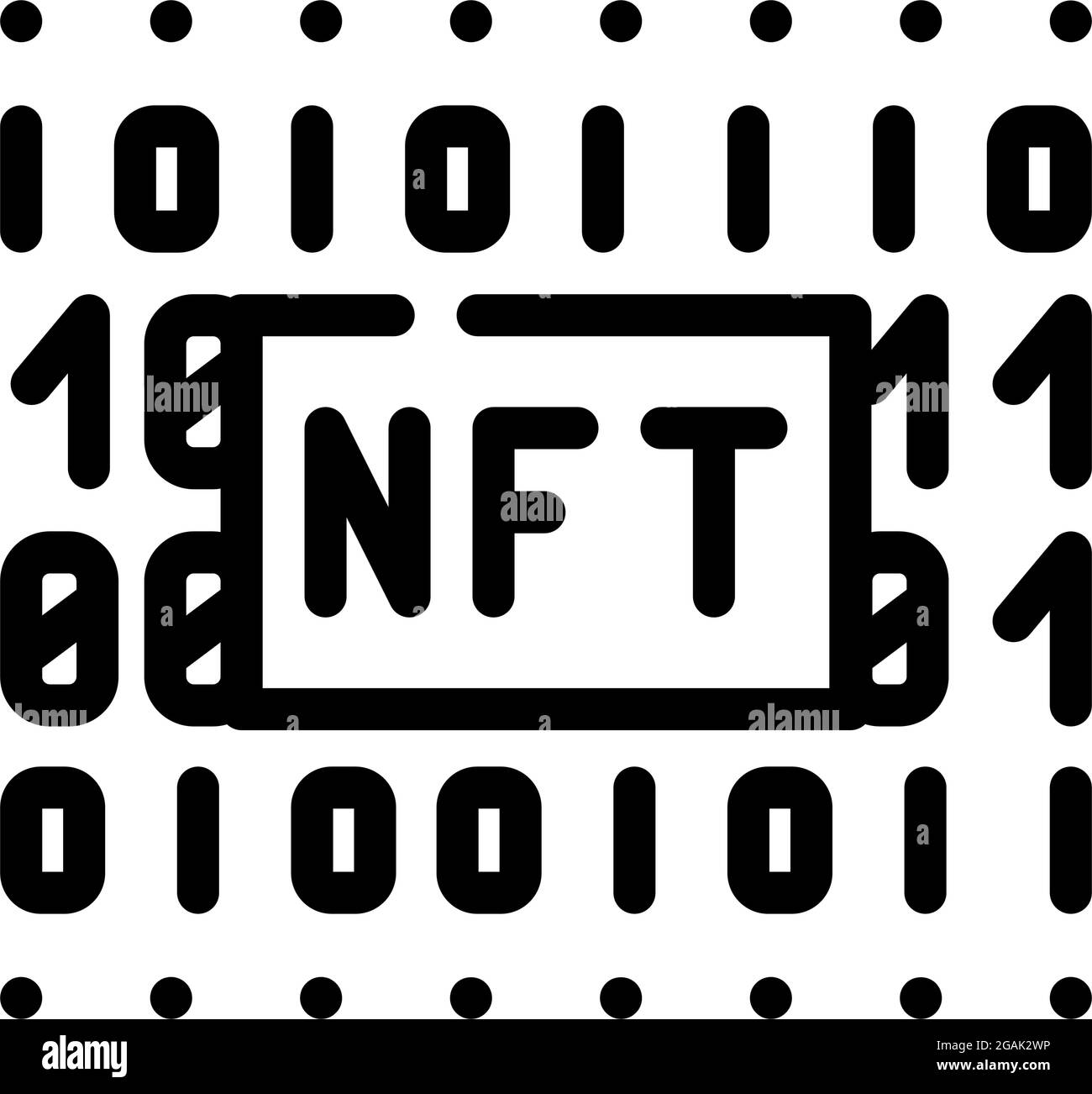 nft code line icon vector illustration Stock Vector Image & Art - Alamy