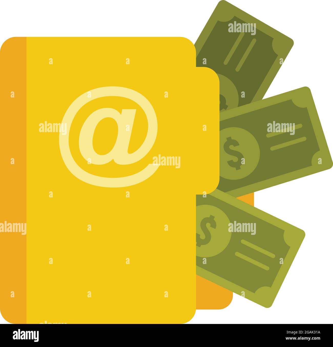 Money file folder icon. Flat illustration of money file folder vector ...