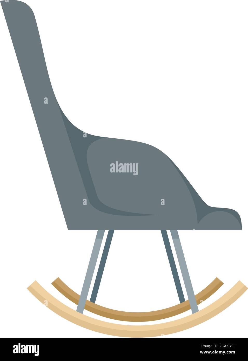 Modern rocking chair icon. Flat illustration of modern rocking chair ...