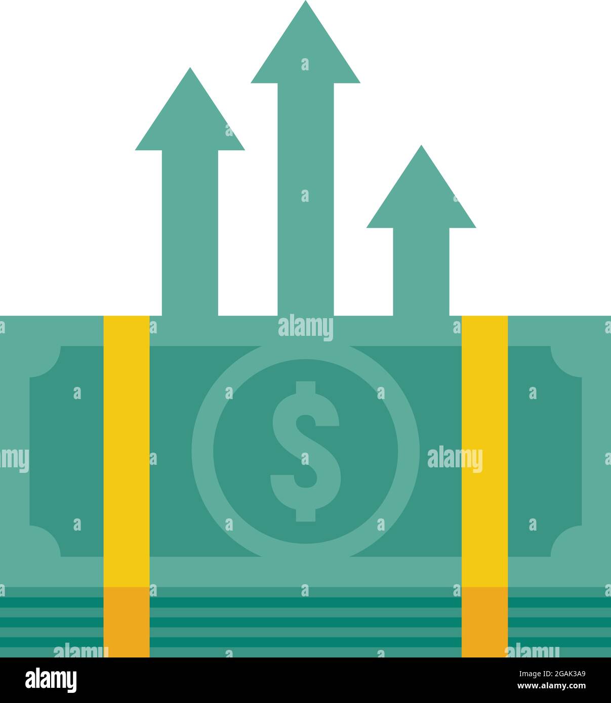 Cash pack money transfer icon. Flat illustration of cash pack money ...