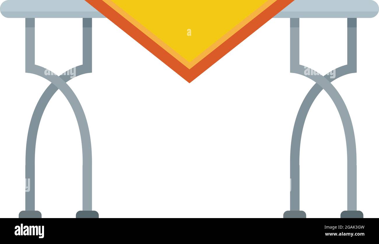 Metal garden table icon. Flat illustration of metal garden table vector ...