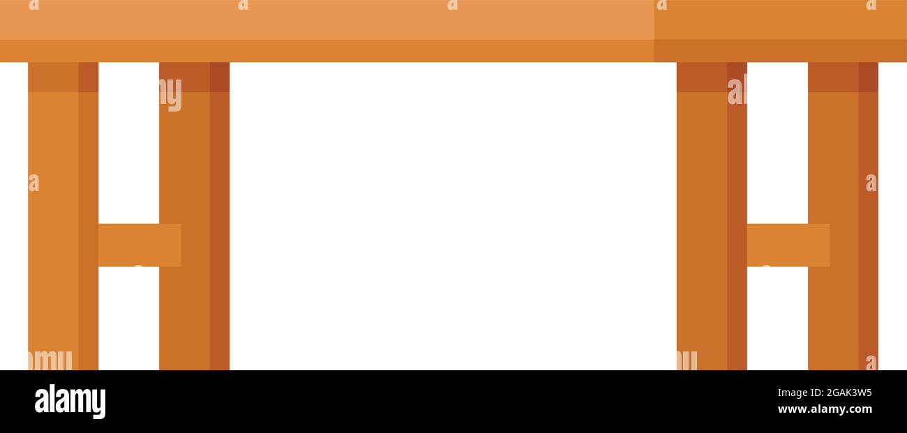 Long wood bench icon. Flat illustration of long wood bench vector icon ...