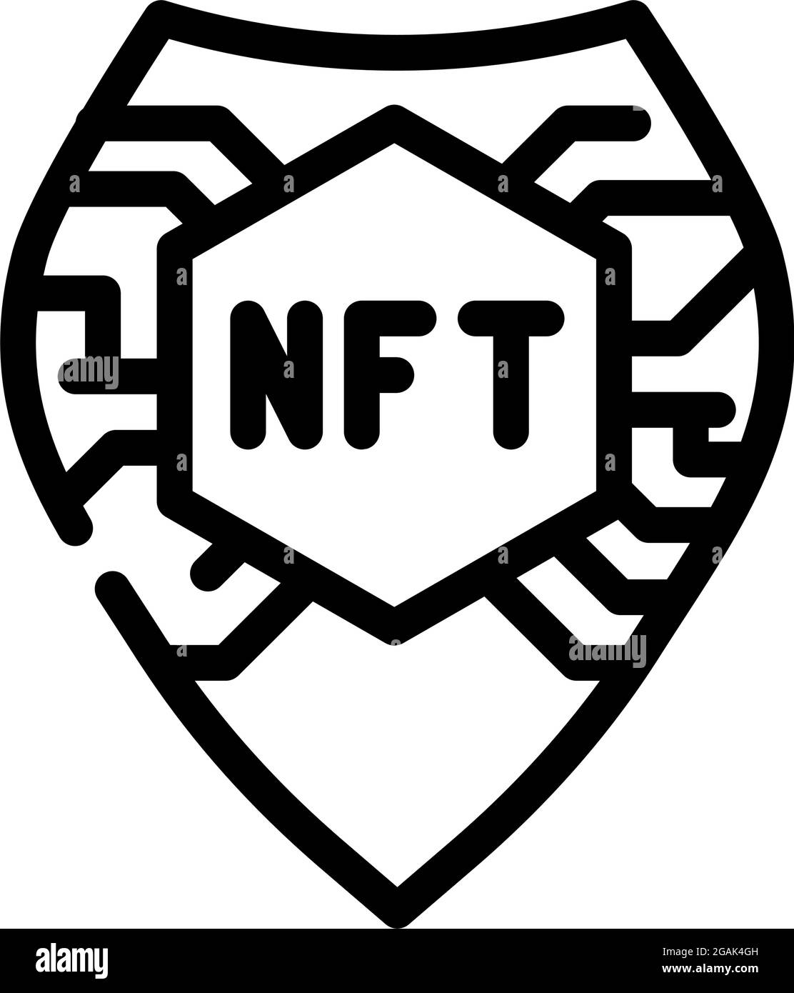 nft shield line icon vector illustration Stock Vector Image & Art - Alamy