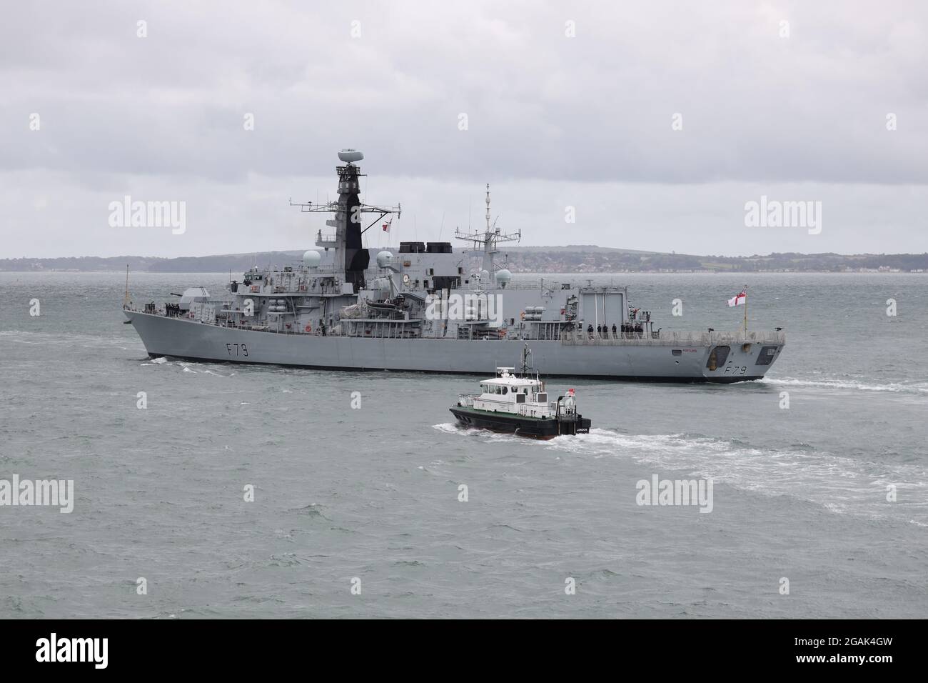 The Royal Navy Type 23 anti-submarine frigate HMS PORTLAND heads into ...
