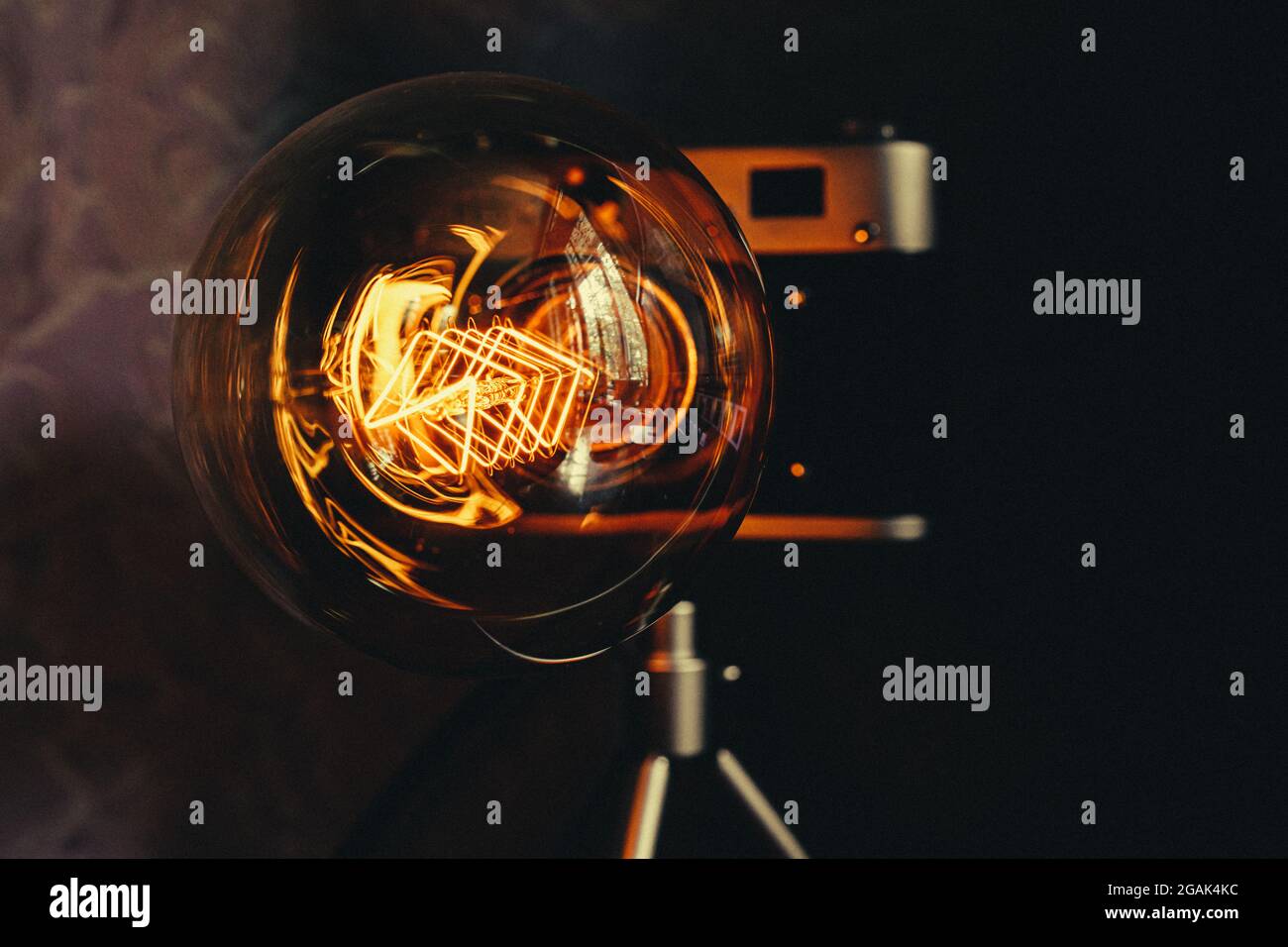 Cool night lamp with delicate yellow light as a camera Stock Photo - Alamy