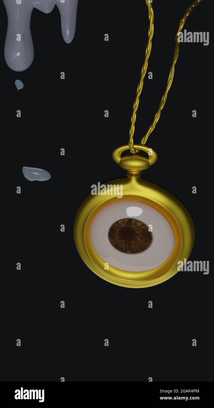 Eye ball chain clock Stock Photo - Alamy