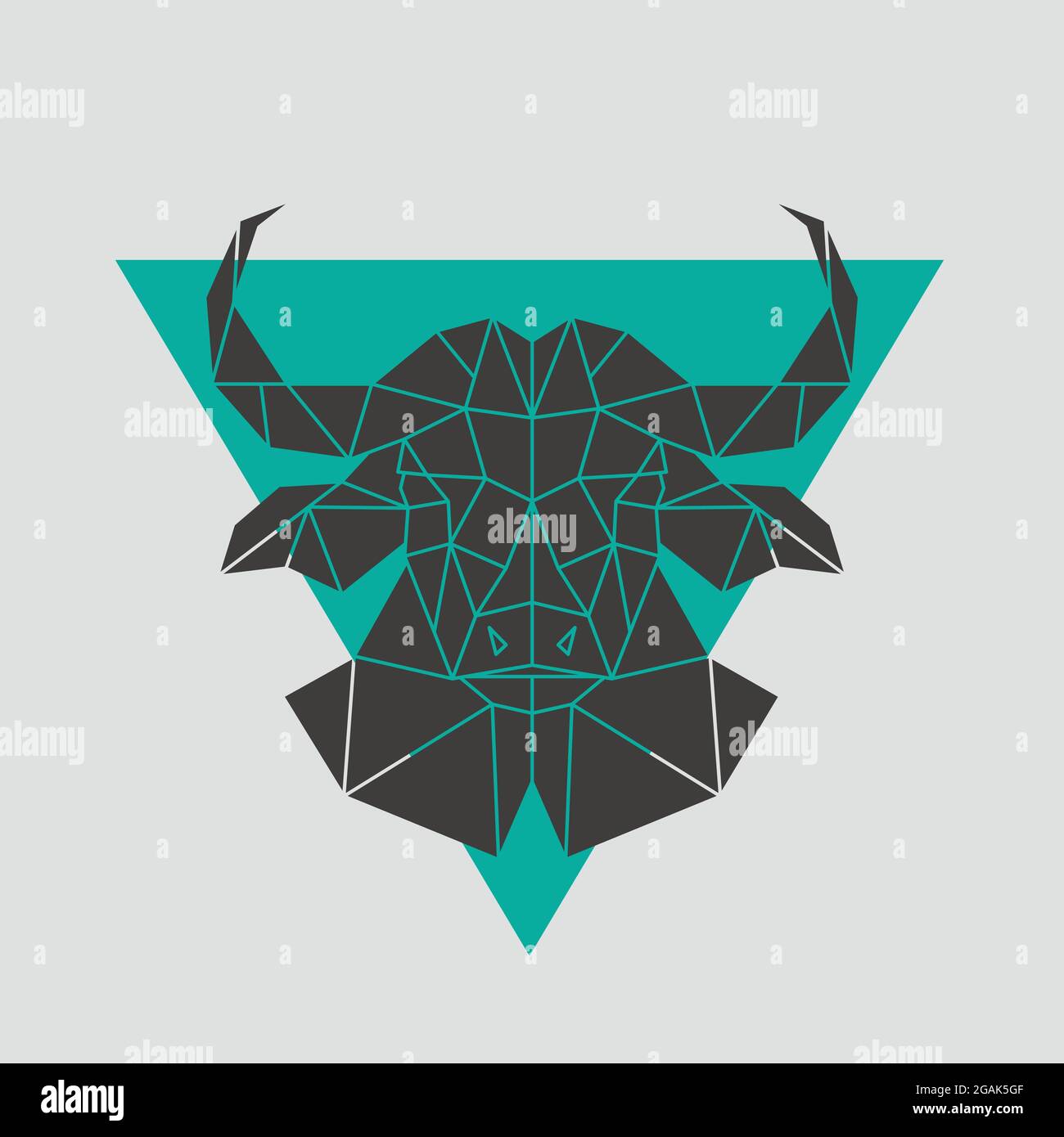Buffalo head icon. Geometric Polygonal style. Vector illustration Stock ...