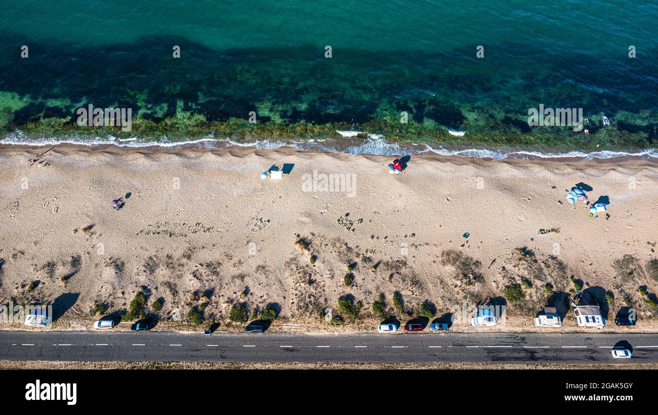 Drivers beach near the town of Sozopol on the Bulgarian Riviera Stock ...