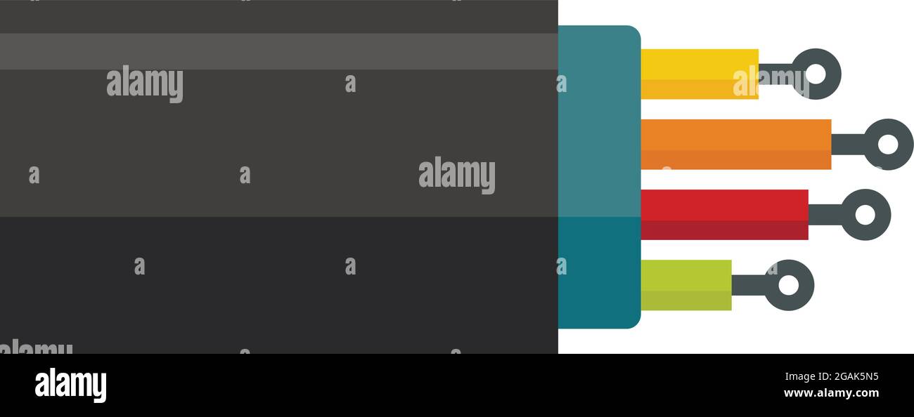 Optical fiber port icon. Flat illustration of optical fiber port vector ...