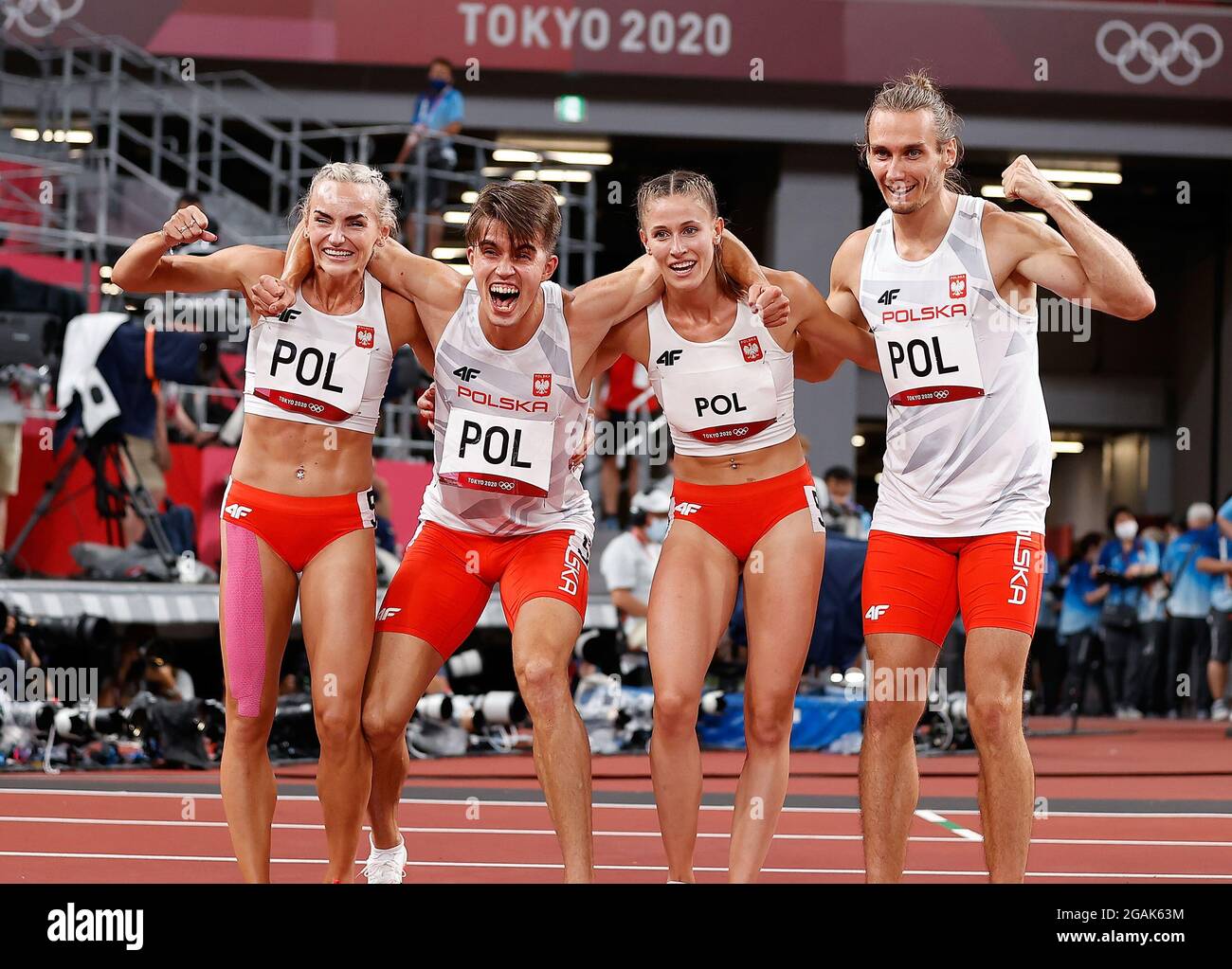 Tokyo, Japan. 31st July, 2021. Members of Team Poland celebrate after ...
