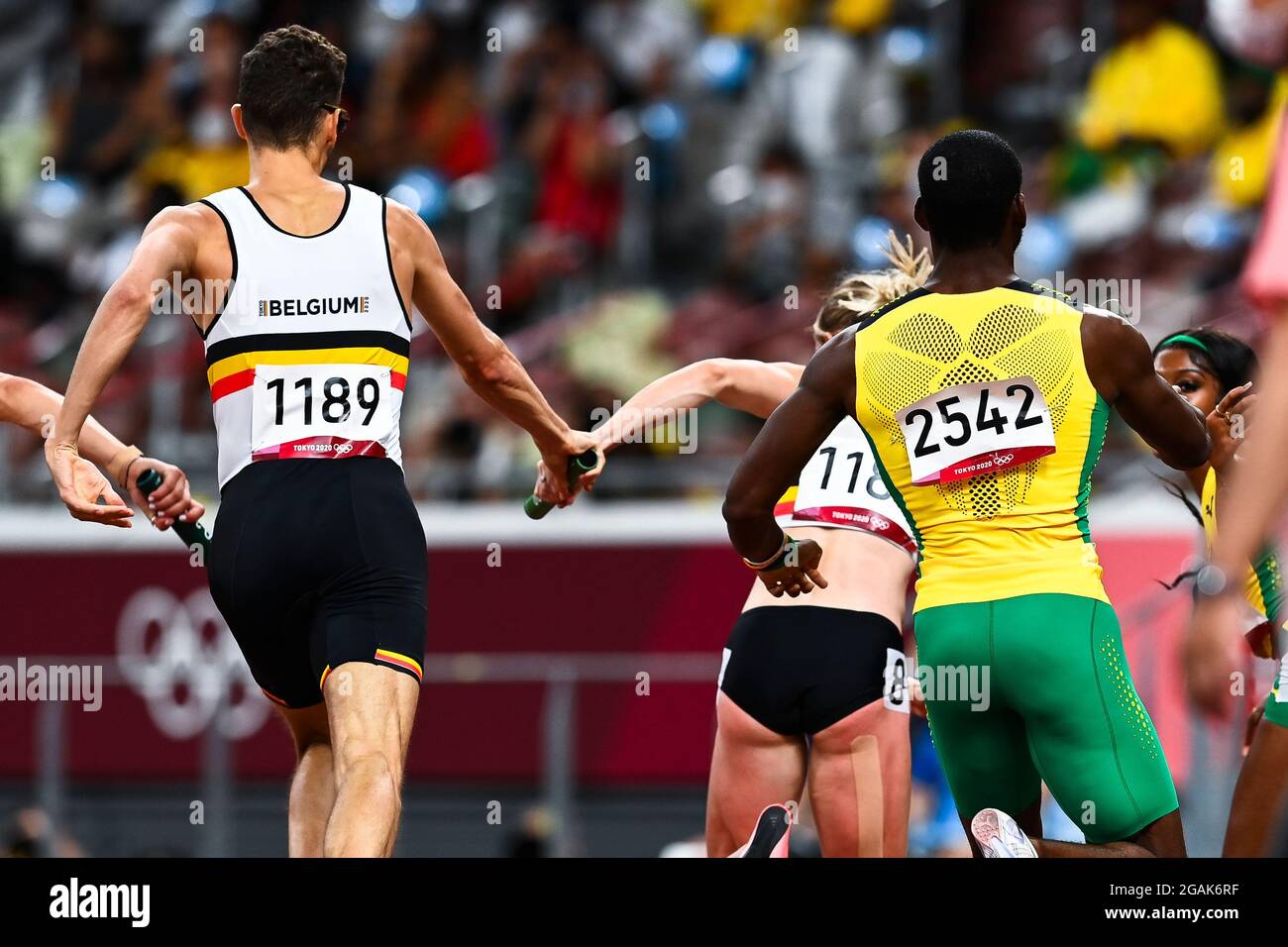 Belgian Dylan Borlee pictured in action during the final of the 4x400m ...