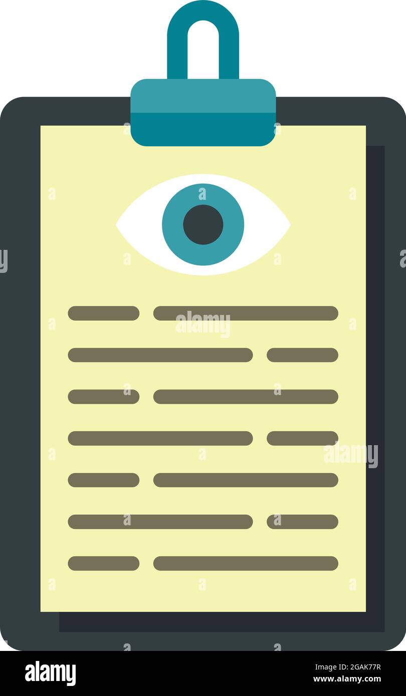 Eye examination card icon. Flat illustration of eye examination card ...
