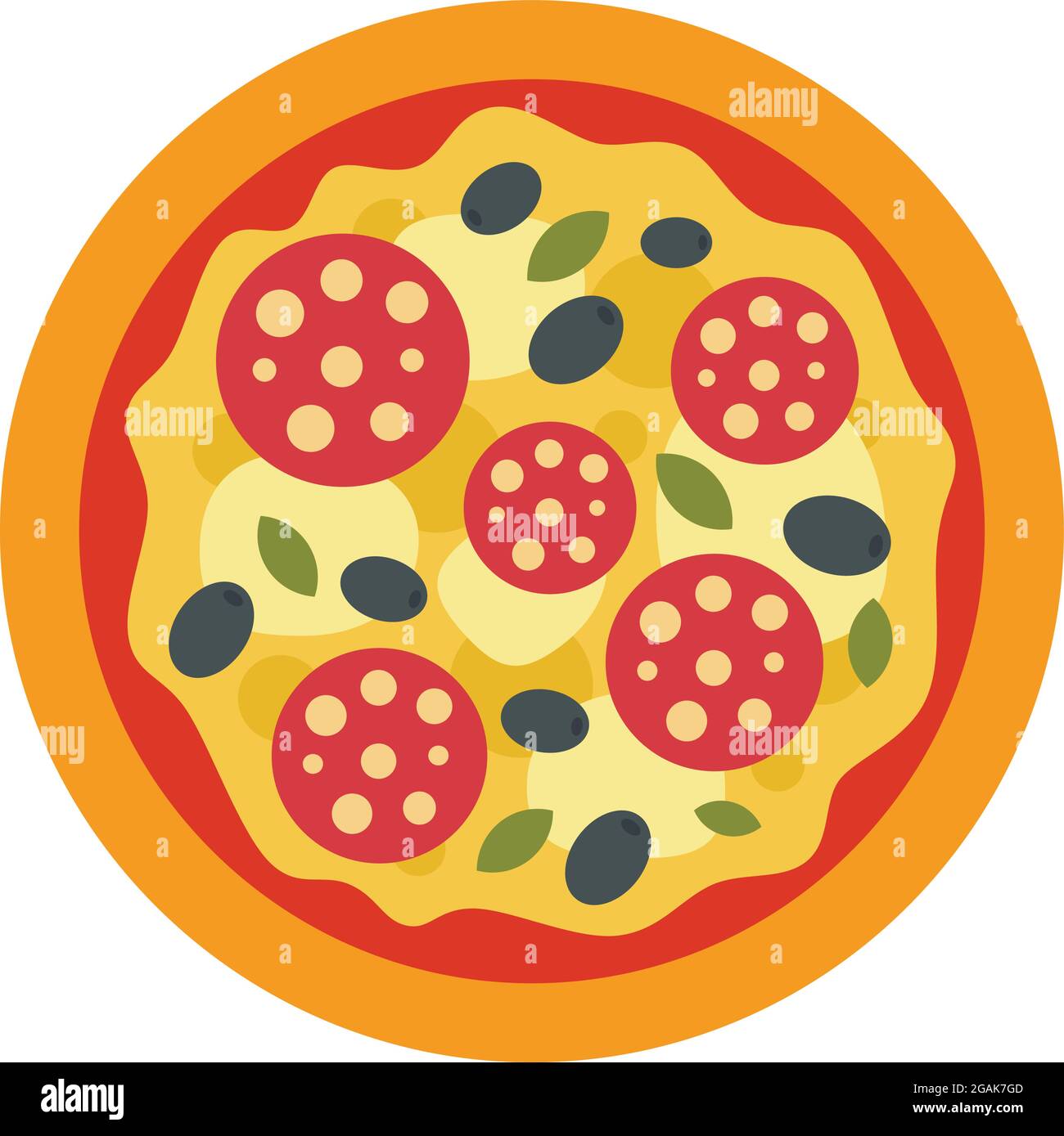Olive italian pizza icon. Flat illustration of olive italian pizza ...