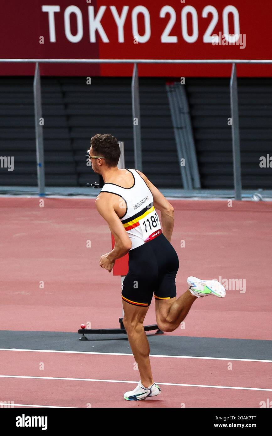 Belgian Dylan Borlee pictured in action during the final of the 4x400m ...