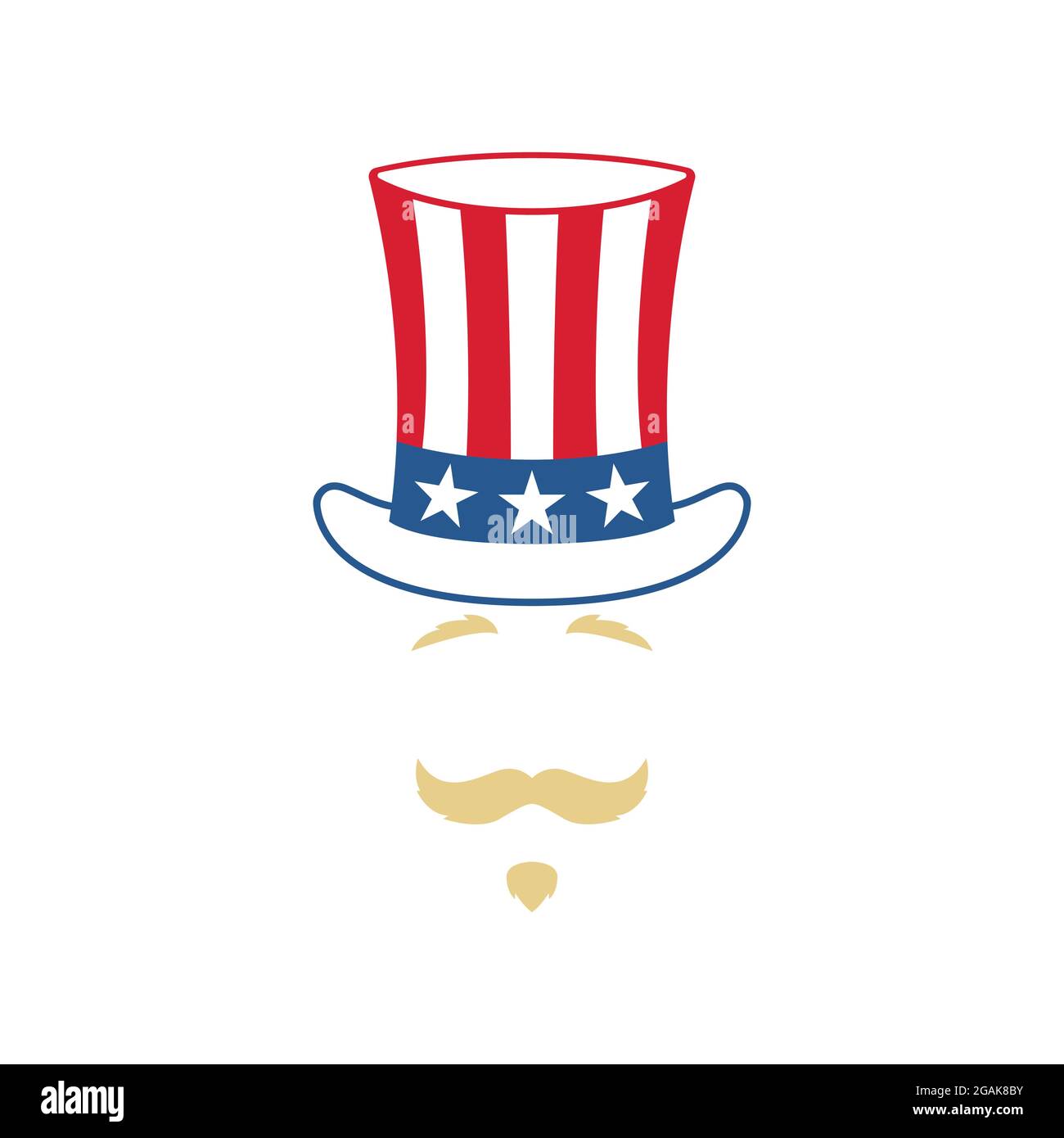 Portrait of man with mustaches and in a hat of Uncle Sam. National ...