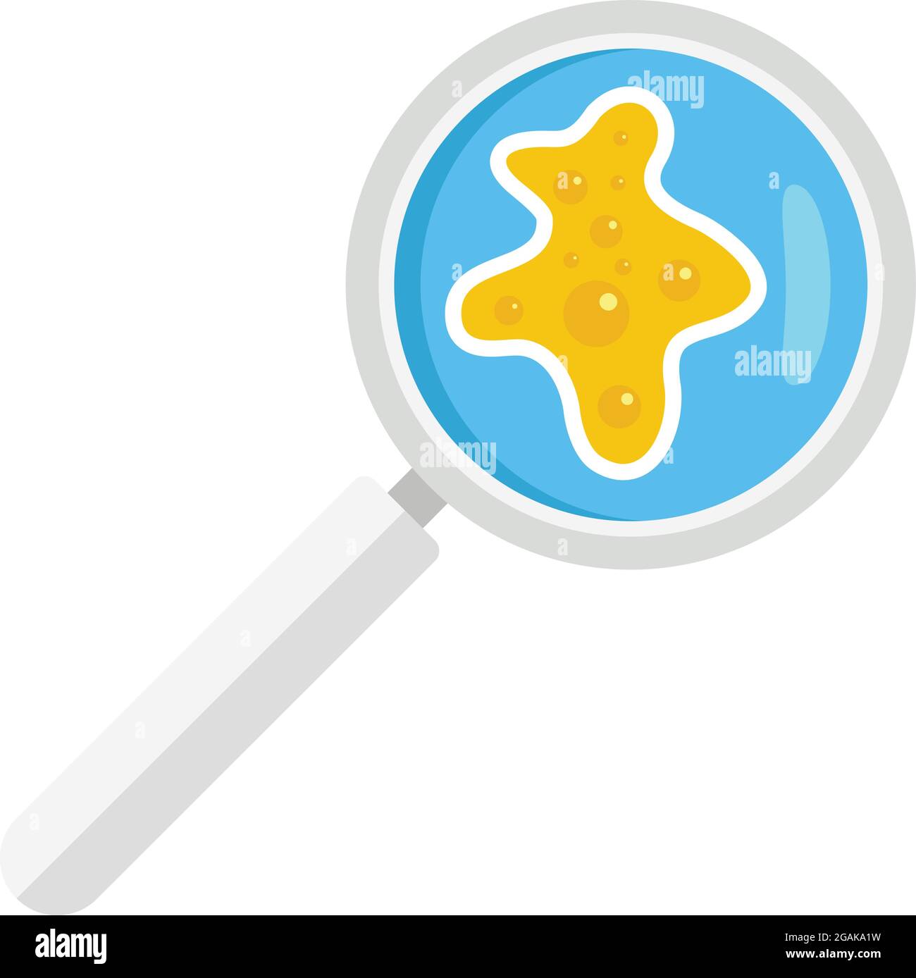 Prevention magnifier bacteria icon. Flat illustration of prevention ...