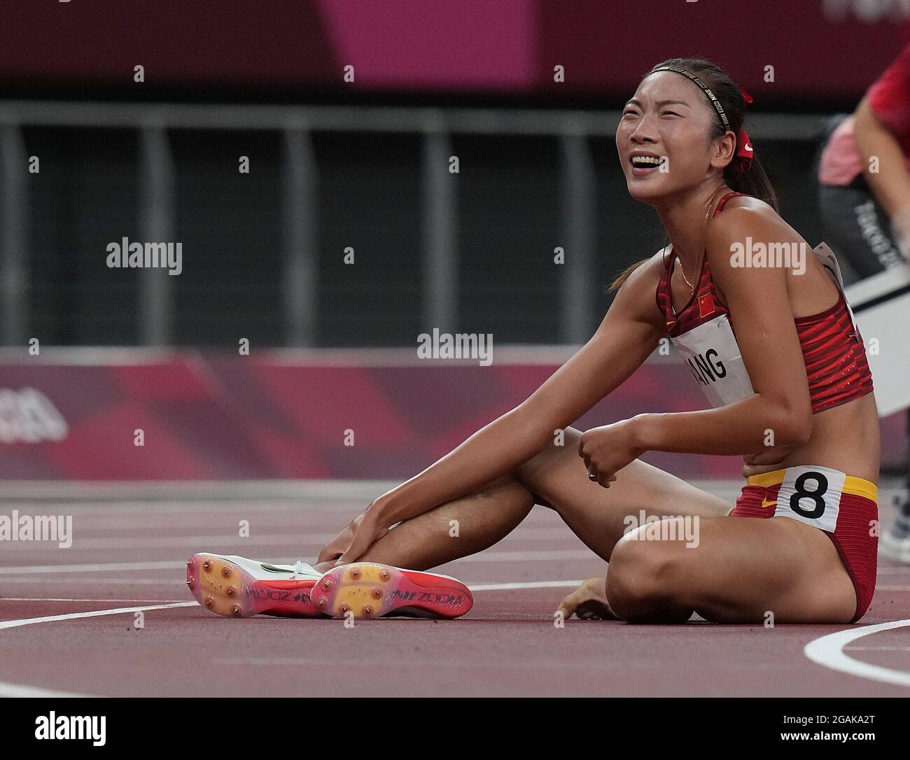 Tokyo, Japan. 31st July, 2021. Wang Chunyu of China reacts during the ...
