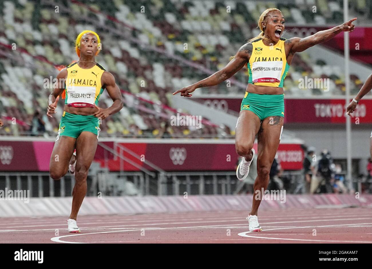 Tokio, Japan. 31st July, 2021. Athletics: Olympics, 100m, women, final at Olympic Stadium ...