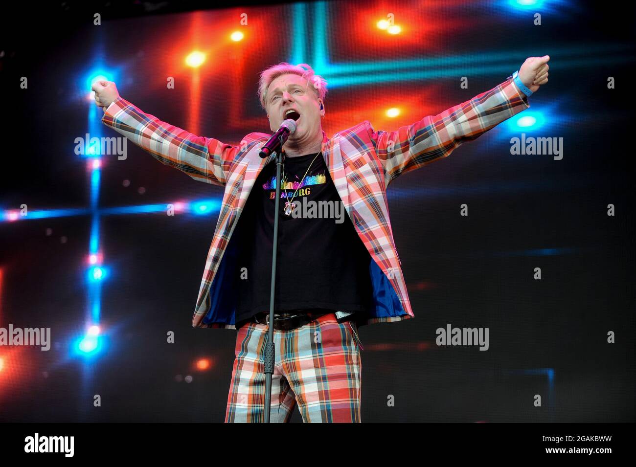 Andy Bell Erasure Performing at Lets Rock Leeds 80s Stock Photo - Alamy