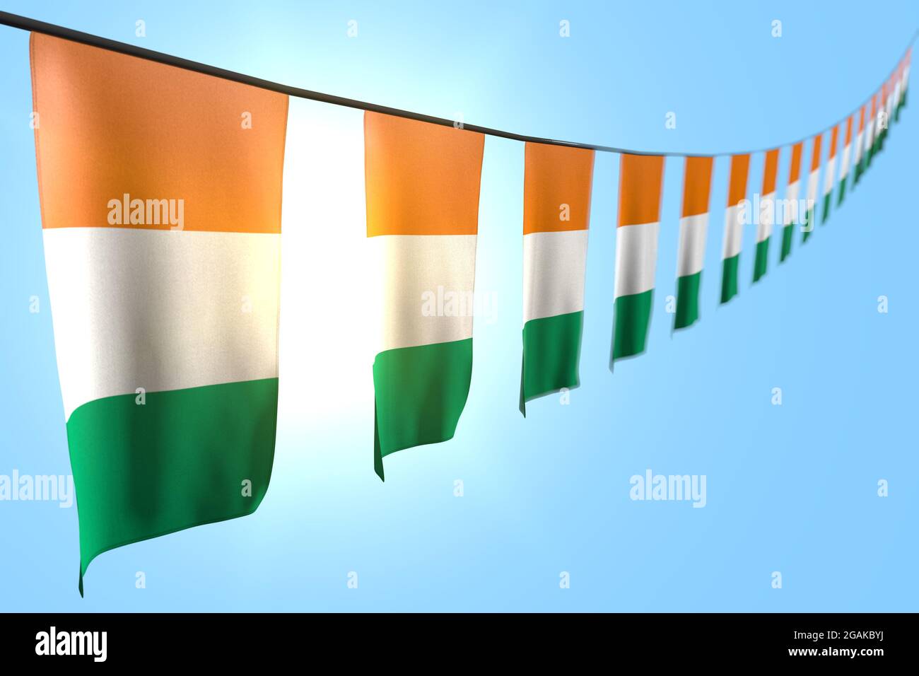 wonderful feast flag 3d illustration - many Cote d Ivoire flags or ...