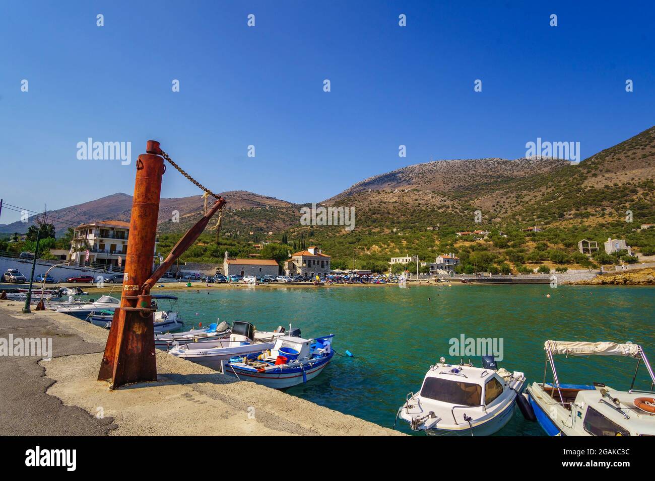 The beautiful seaside village of Kotronas located in Mani area in ...