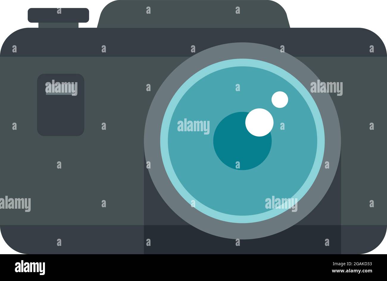 Tourist camera icon. Flat illustration of tourist camera vector icon ...