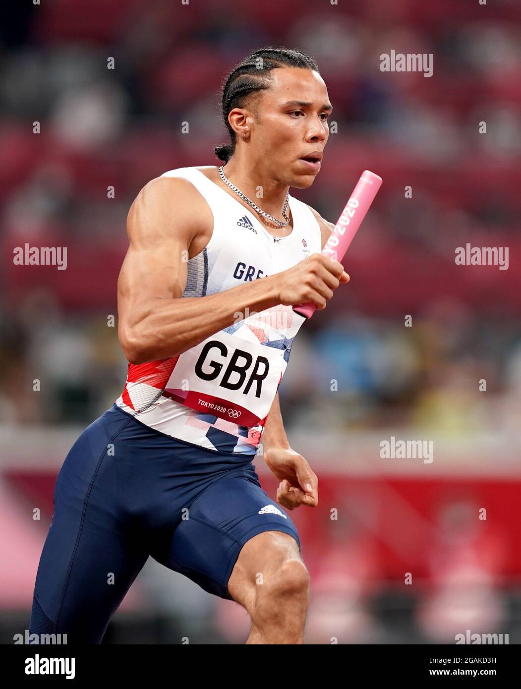 Great Britain's Niclas Baker in action during the 4x400 metres Mixed ...