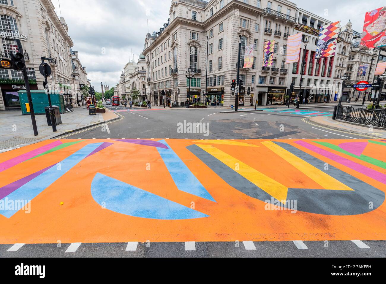 London, UK. 31st July, 2021. Vanessa Jackson's brightly painted ...