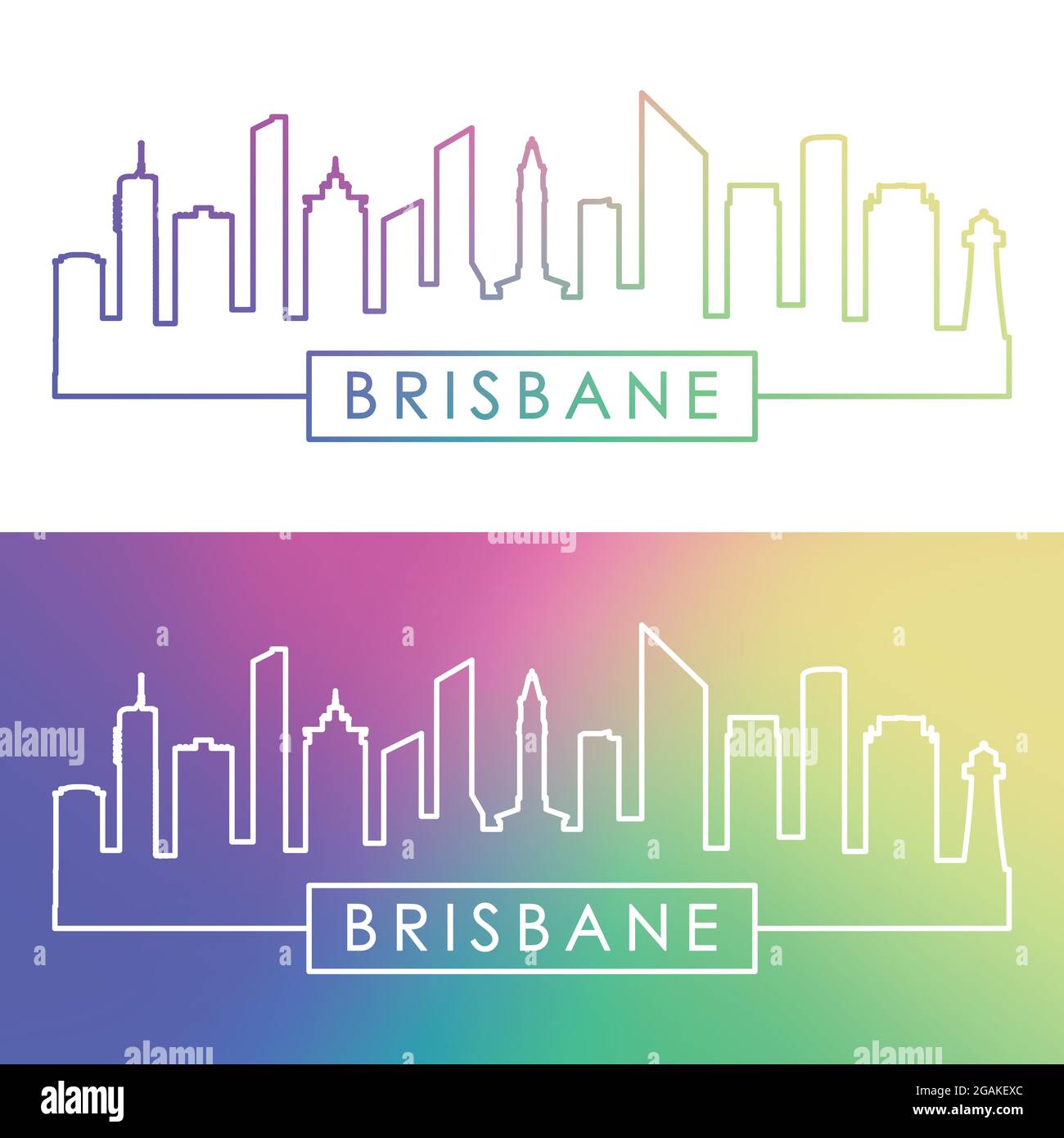 Brisbane skyline dusk brisbane queensland Stock Vector Images - Alamy
