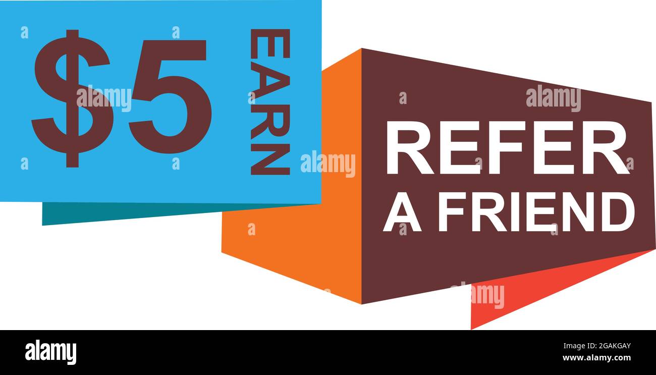 Refer a friend colorful banner or poster referral vector EPS File Stock ...