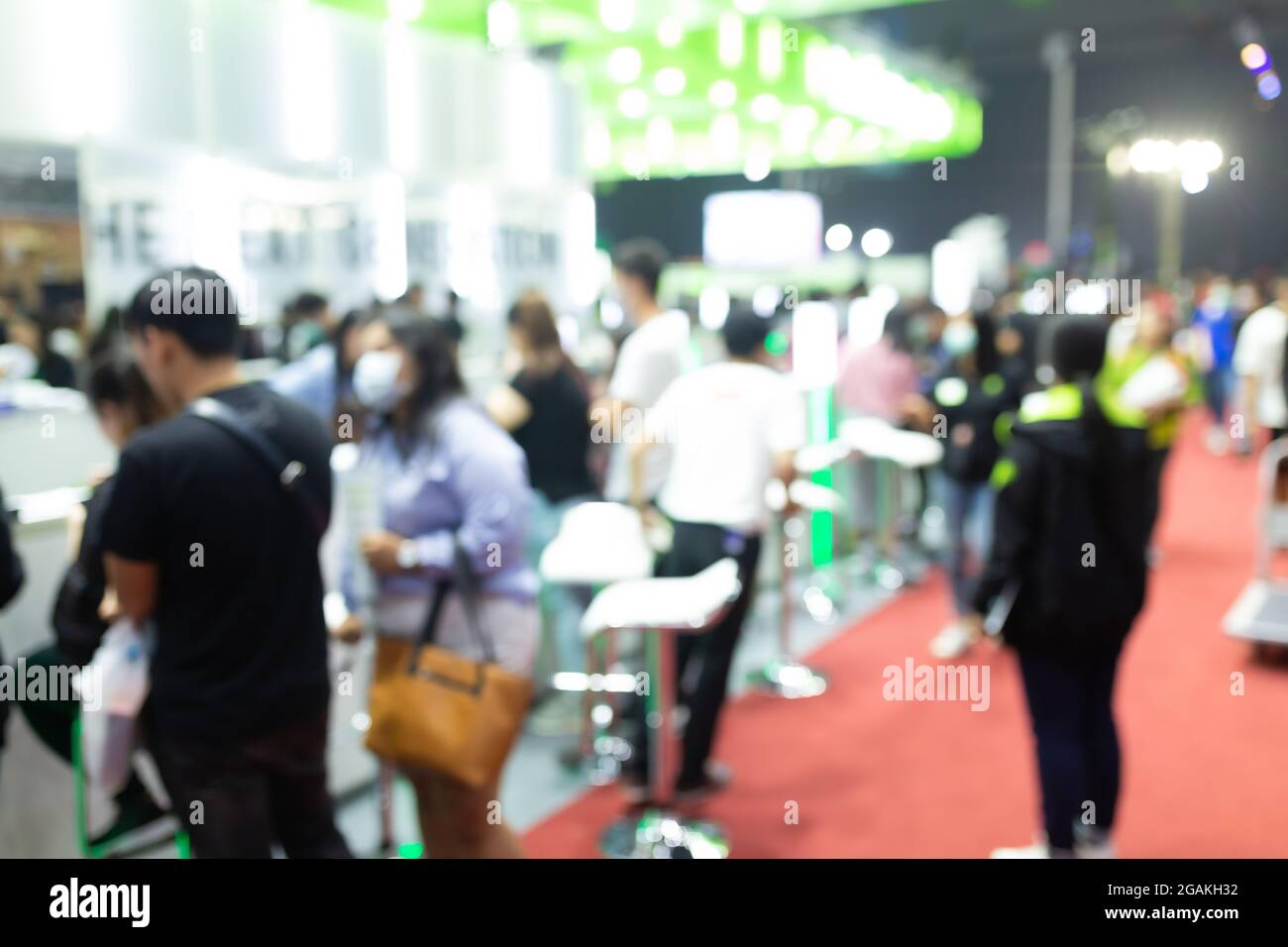 Abstract blur people in exhibition hall event trade show expo ...