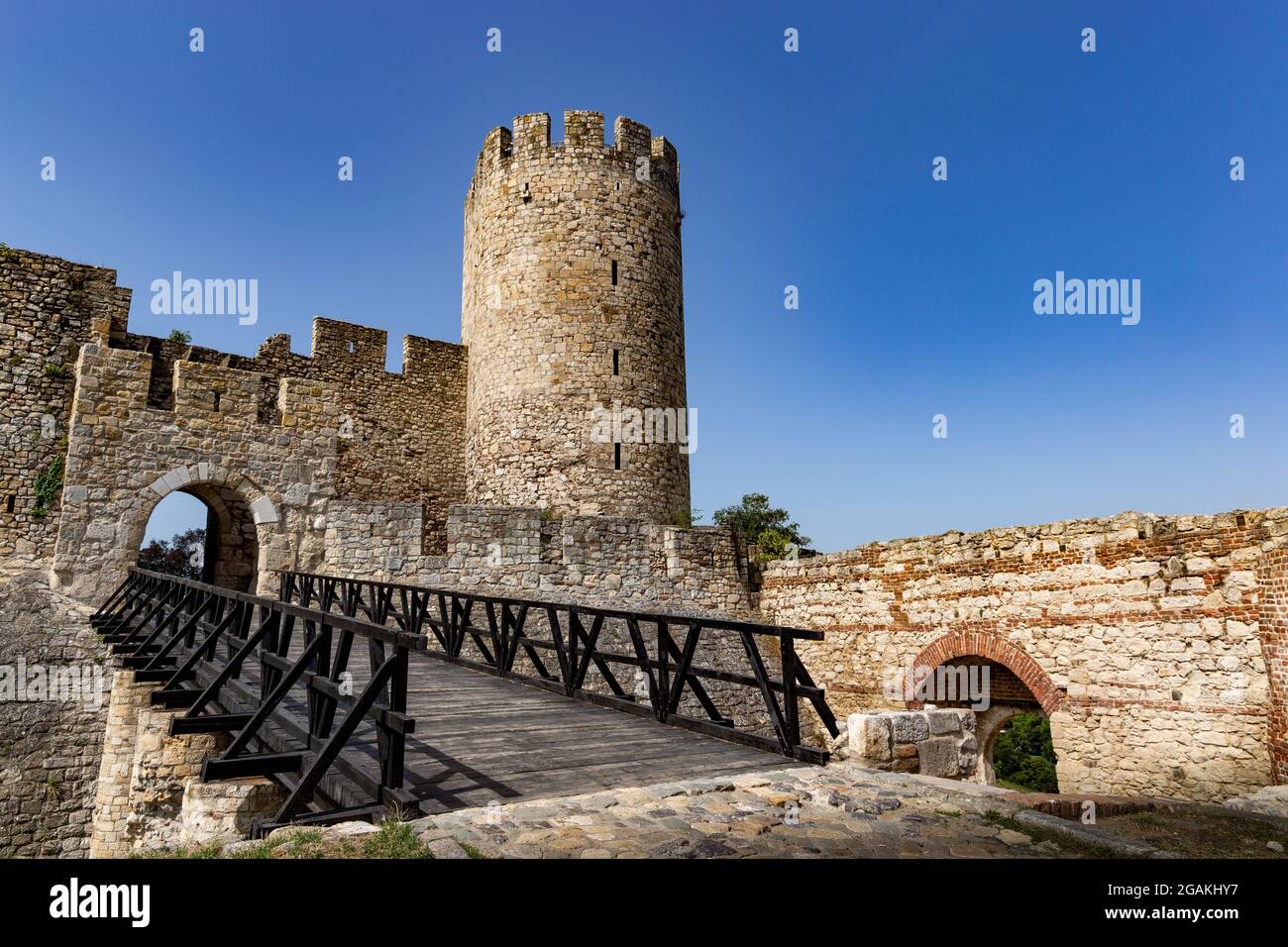 Kalemegdan Fortress is historic castle towers, gate, and bridge in ...