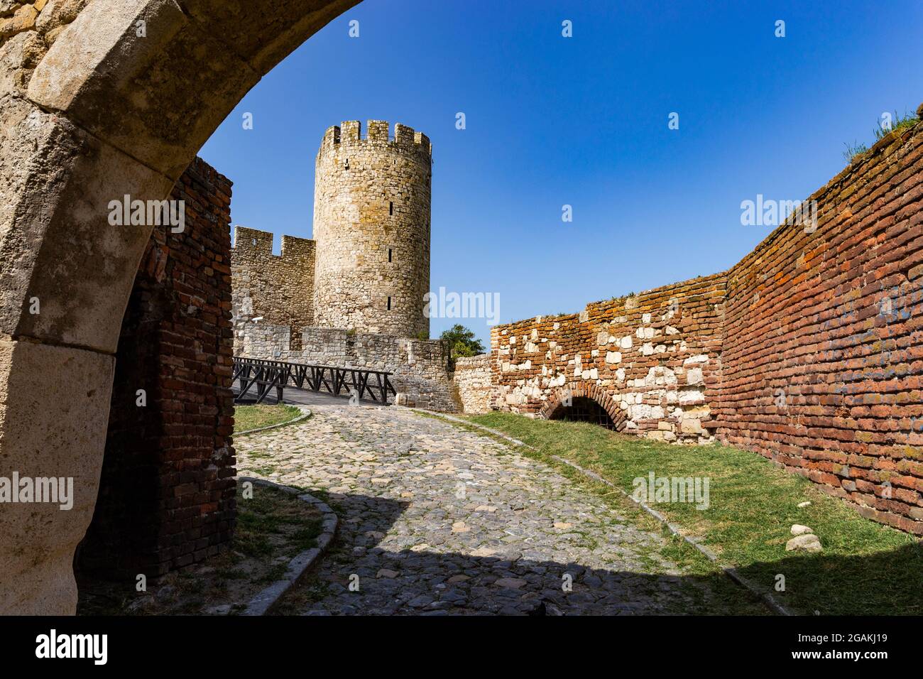 Kalemegdan Fortress is historic castle towers, gate, and bridge in ...