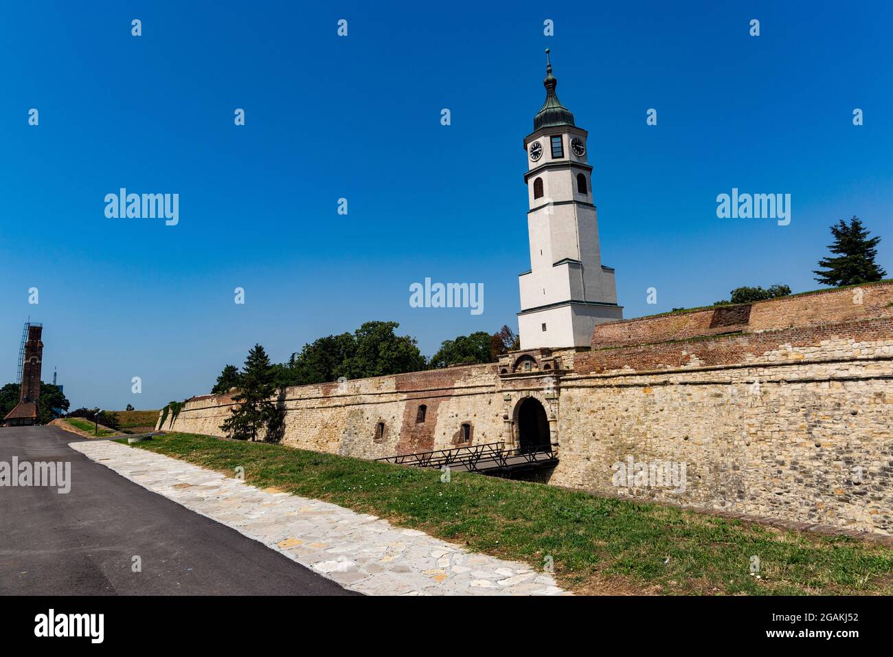 Kalemegdan Fortress is historic castle towers, gate, and bridge in ...