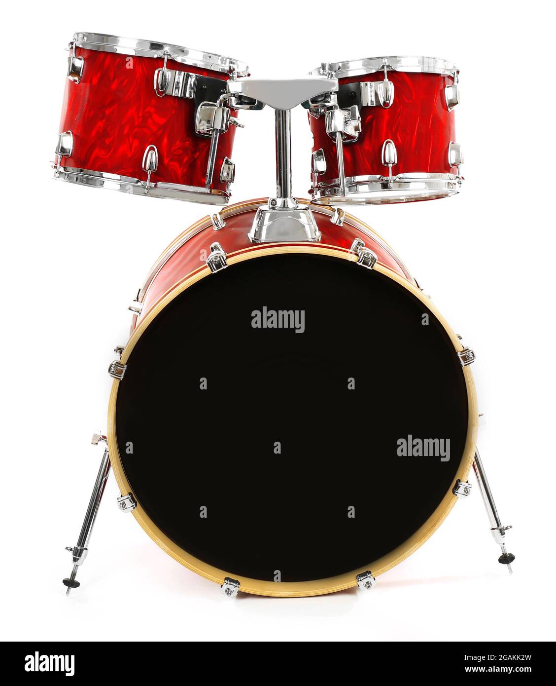 Set of red drums isolated on white background Stock Photo - Alamy
