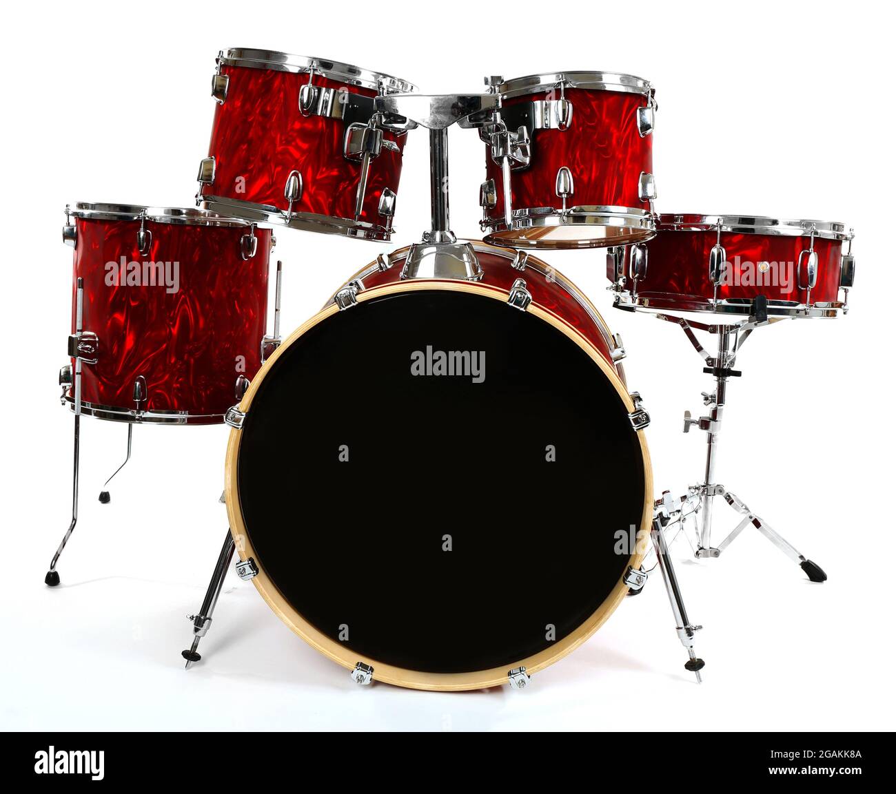 Set of red drums isolated on white background Stock Photo - Alamy