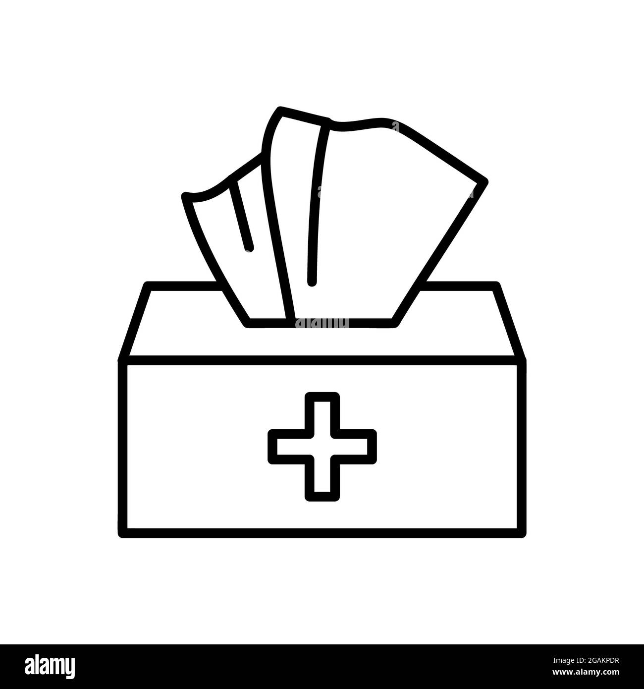 Medical napkins icon. Flat pictogram for web. Line stroke. Isolated on ...