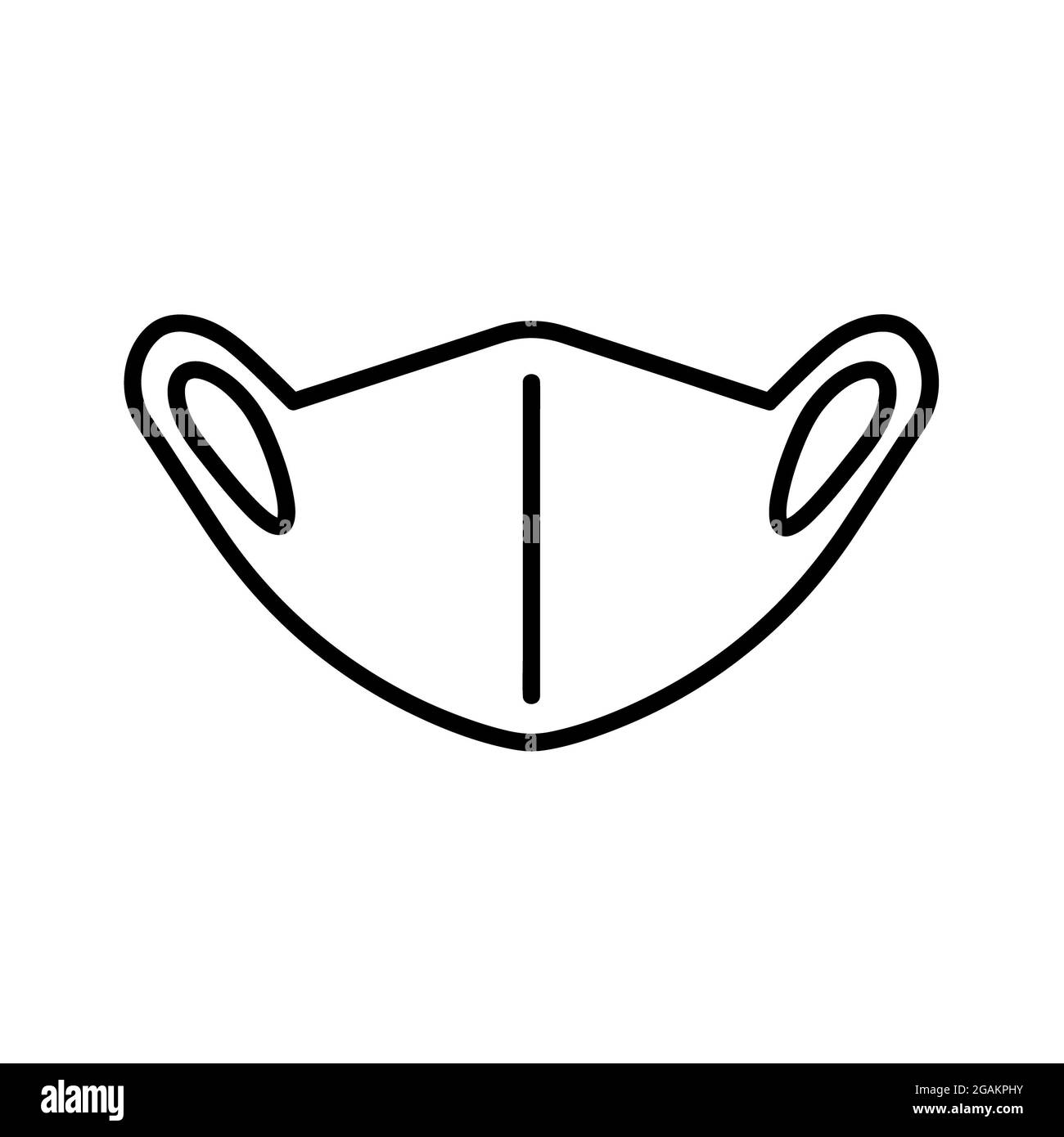 Face protective mask icon. Flat pictogram for web. Line stroke ...
