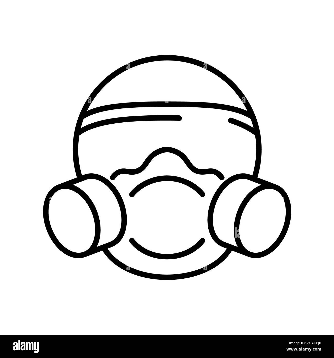 Face protective mask icon. Flat pictogram for web. Line stroke ...