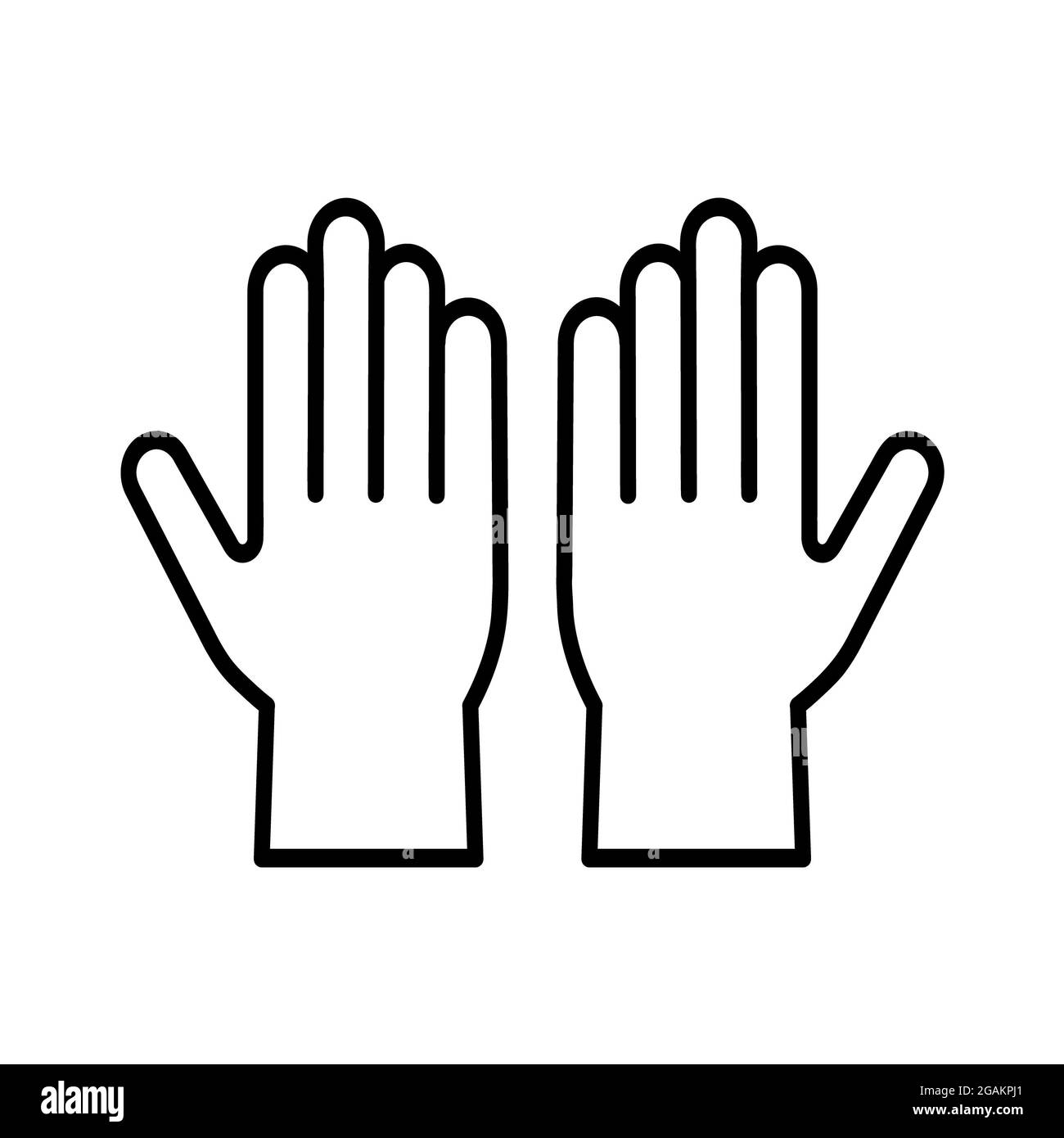 Protective gloves icon. Flat pictogram for web. Line stroke. Isolated ...