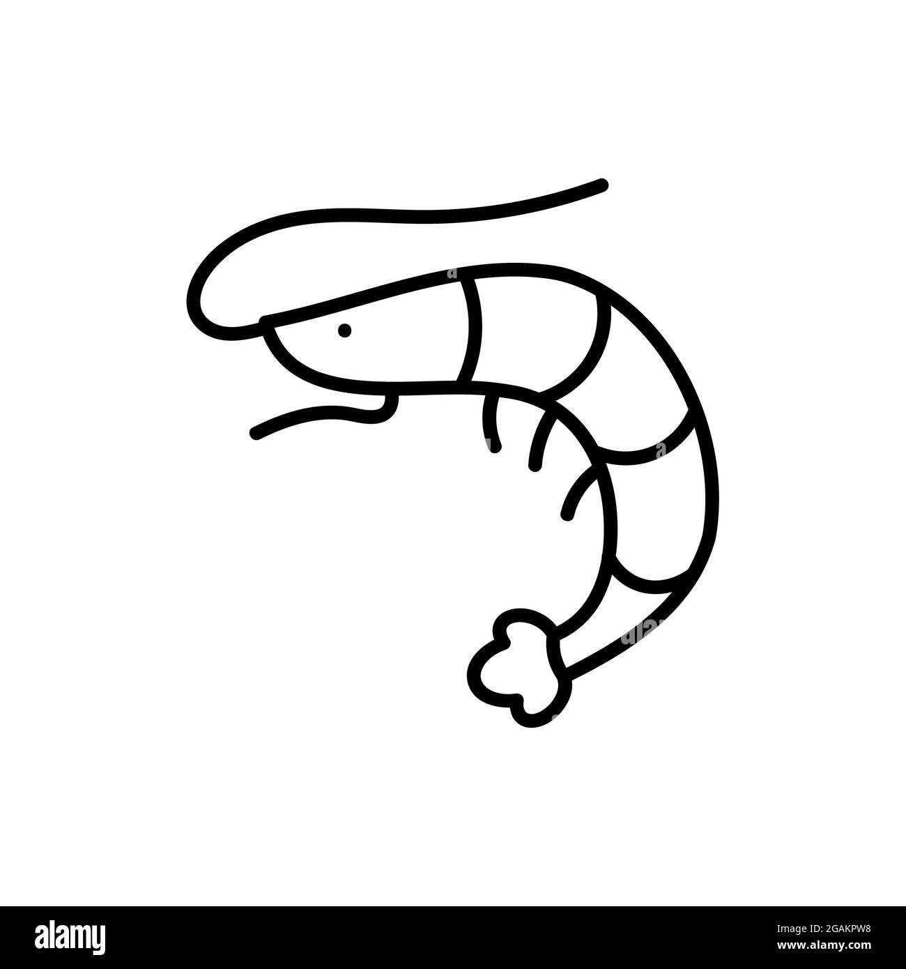 Shrimp icon. Seafood flat pictogram for web. Line stroke. Isolated on ...